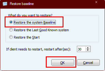 How to manually set a New Baseline