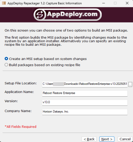 Deployment Options for Reboot Restore Enterprise