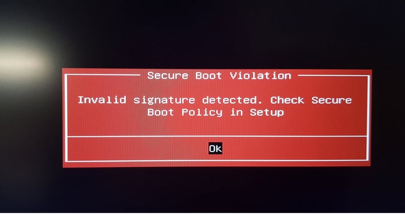 Resolving Secure Boot Violation Error